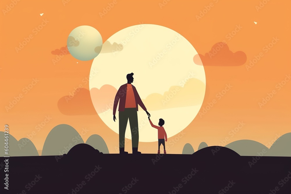 Father's Day illustration and pictures designed to depict father love ...