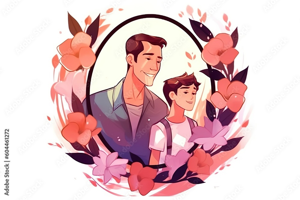 Father's Day illustration and pictures designed to depict father love ...