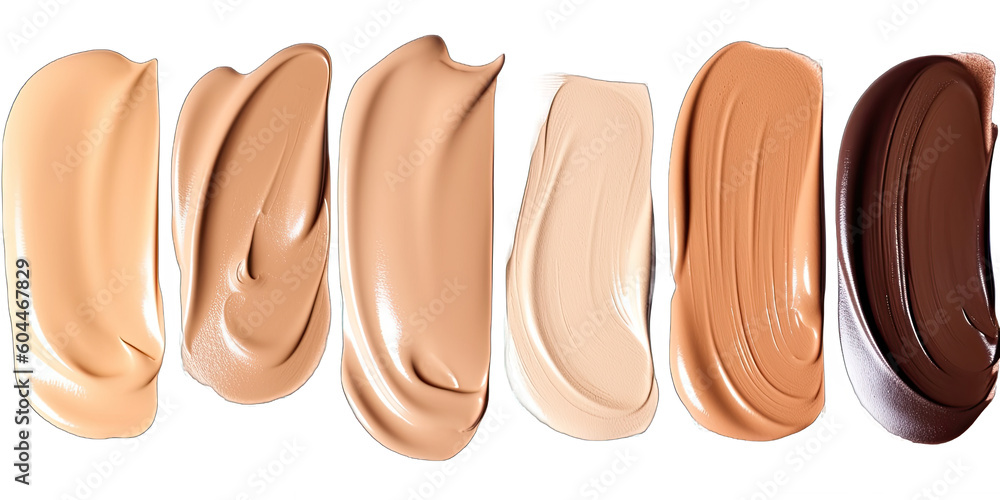 Liquid makeup foundation. Cream texture isolated on transparent ...