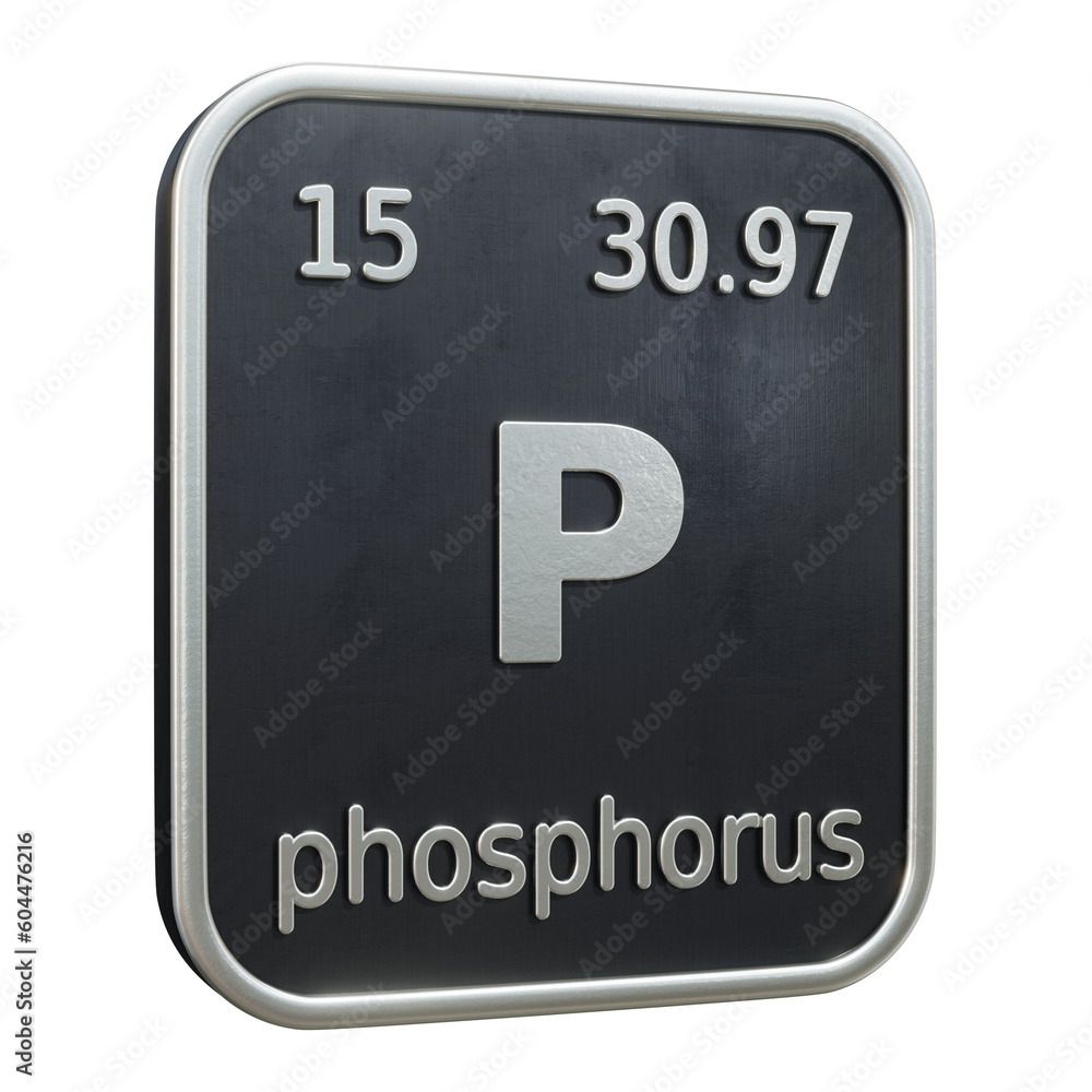 Three-dimensional icon of the chemical element of Phosphorus isolated ...