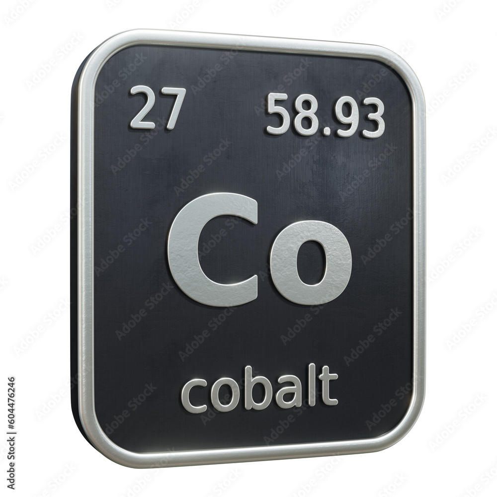 Three-dimensional icon of the chemical element of Cobalt isolated on ...