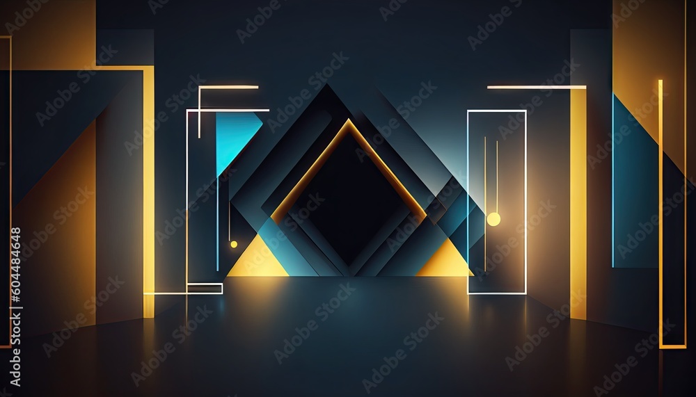 geometry black and yellow box futuristic minimal frat ray simplicity ...
