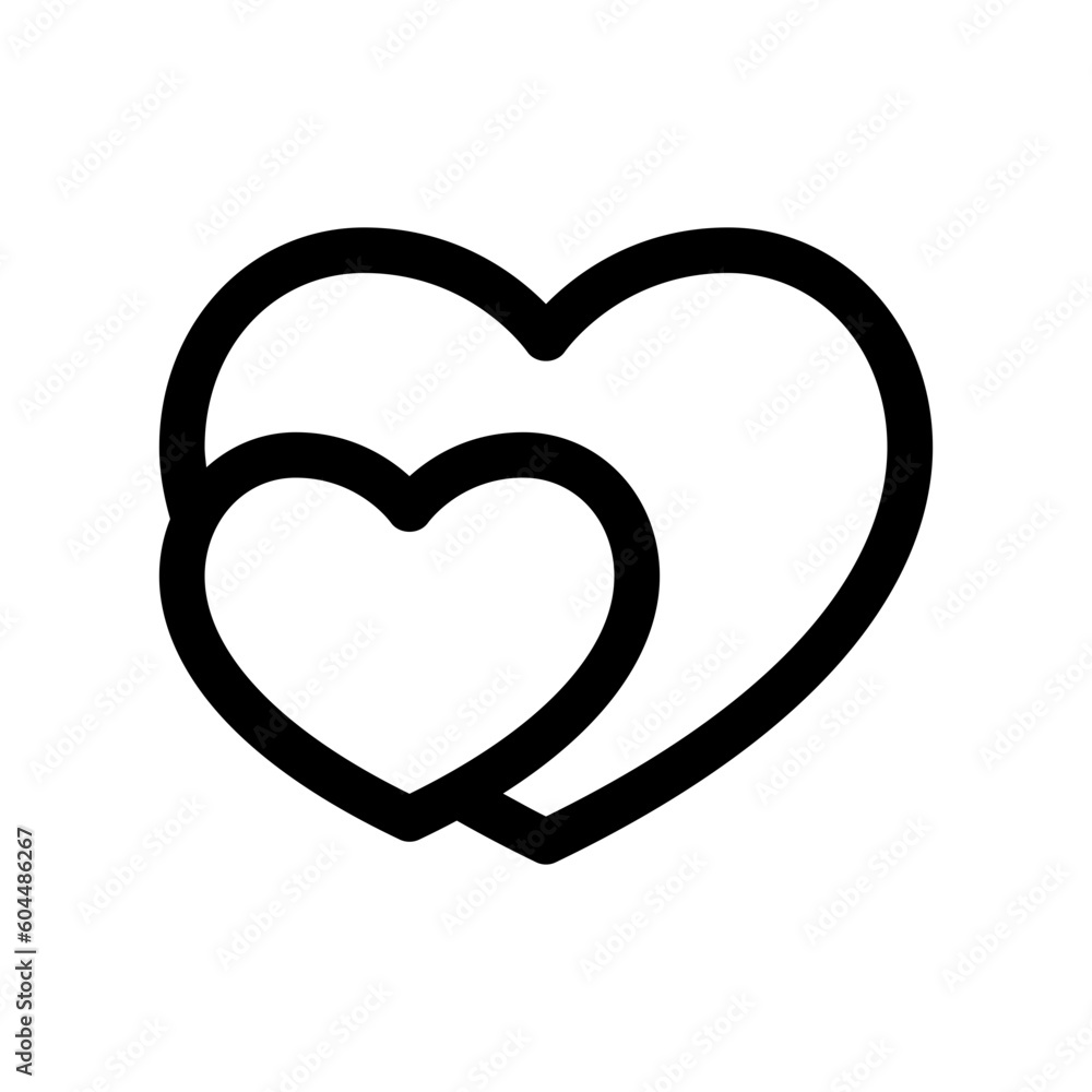 Editable hearts vector icon. Wedding, valentine, love, celebration ...