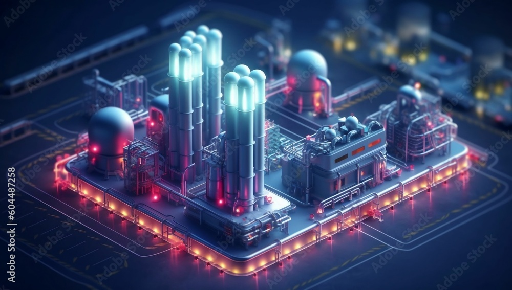 Hydrogen factory concept. Hydrogen production from renewable energy ...
