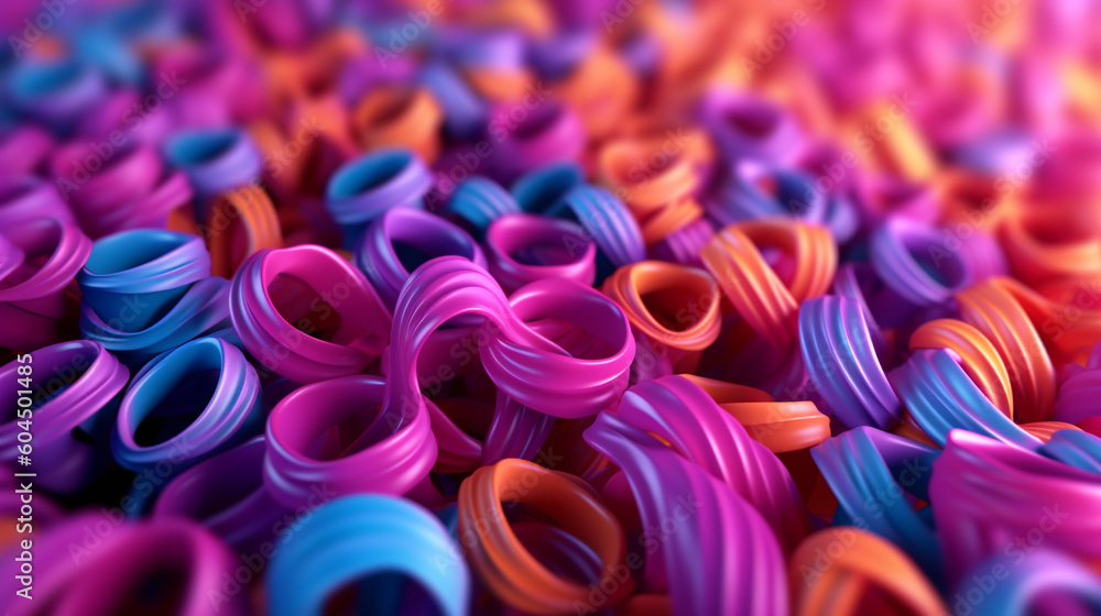 Vibrant Pastel Neoprene Spaghetti: A 4D Dimension Background with Hyper ...