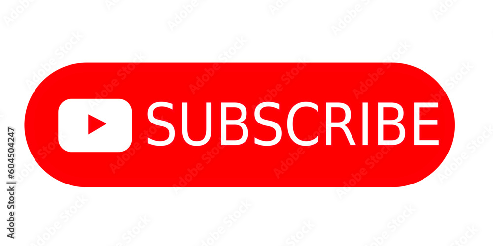 Vetor de Red Subscribe button| YouTube subscription button thumb icon ...
