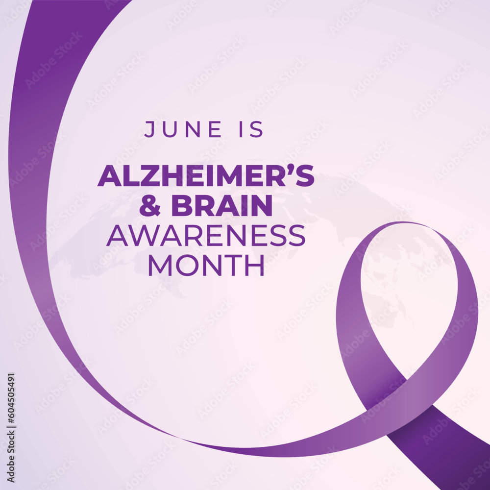 alzheimer's and brain awareness month design template for celebration ...