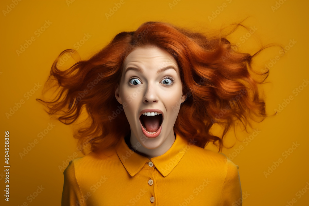 Eine Frau ist begeistert KI Stock Illustration | Adobe Stock