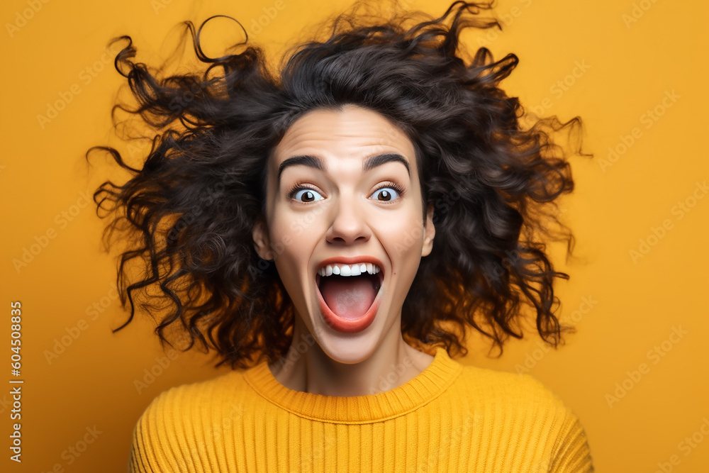 Eine Frau ist begeistert KI Stock Illustration | Adobe Stock