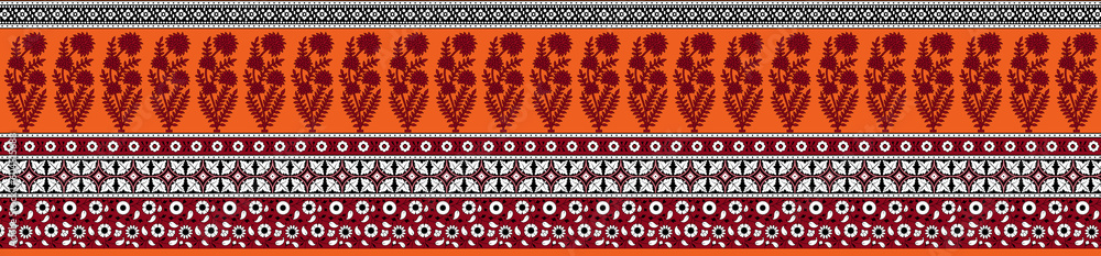 Traditional Textile Paisley Design of Ajrak Shawl, Sindhi Ajrek Design ...