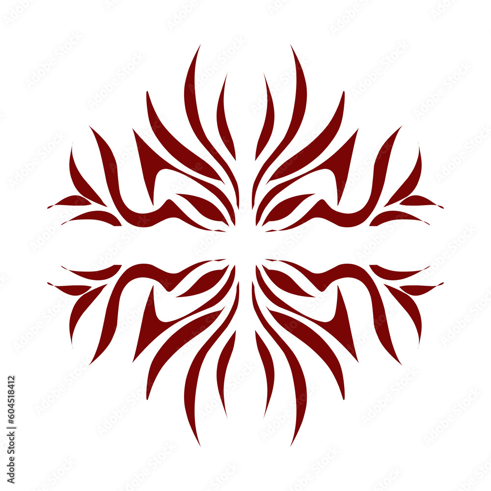 Maroon color tribal design illustration. Perfect for tattoos, stickers ...