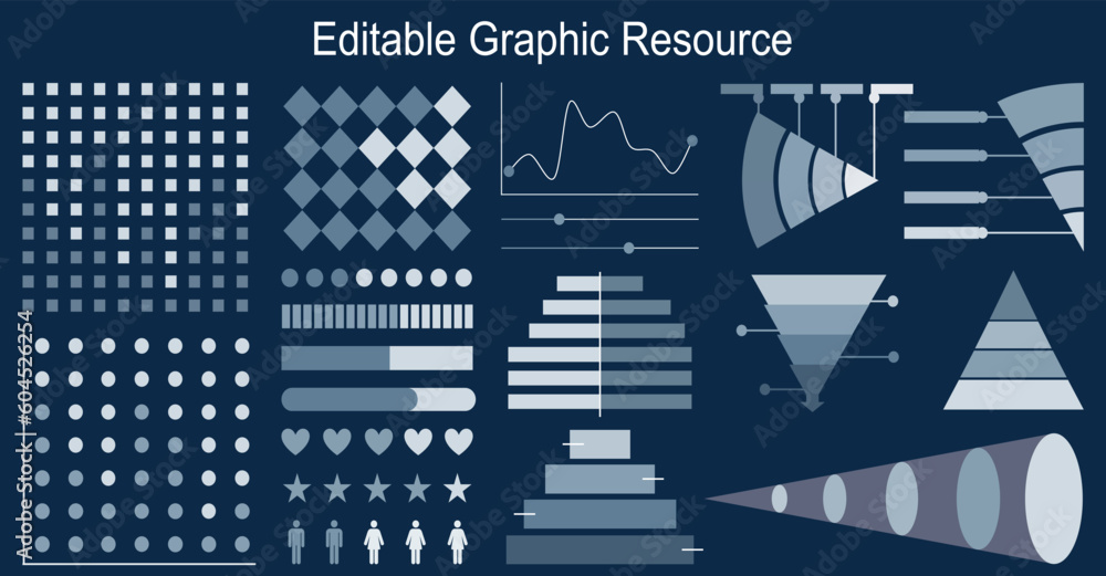 Vetor de Business growth charts, set of finance increasing and ...