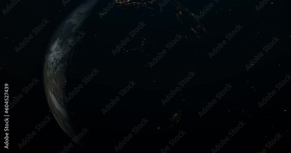 Planet Earth in open space, with a clearly visible terminator line ...