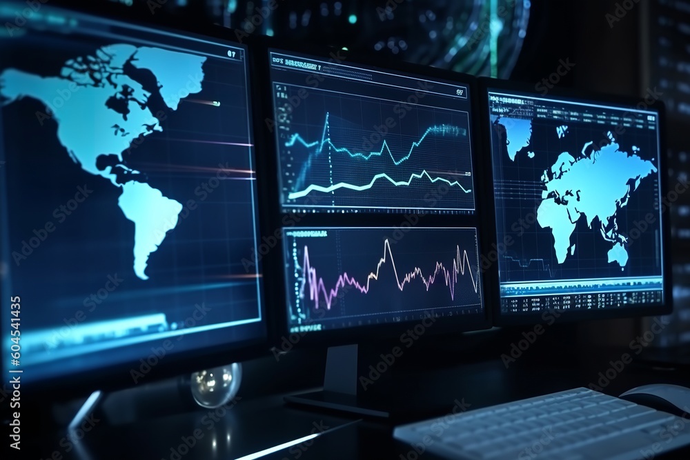 Global Connectivity: World Map and Computer Integration, world map ...