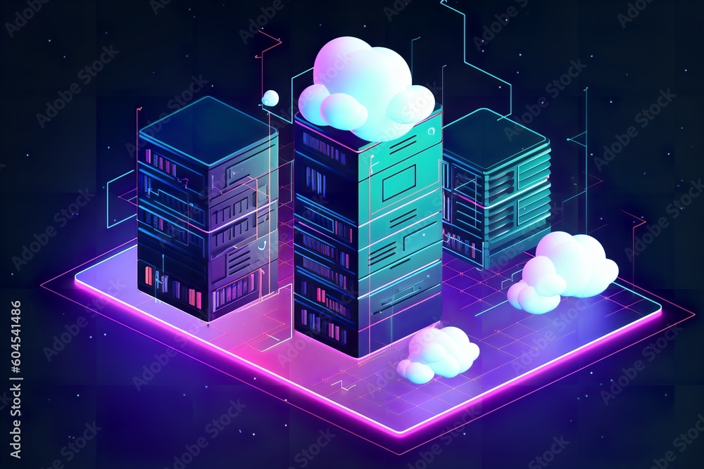 Cloud Server Illustration: Technology and Connectivity in the Digital ...