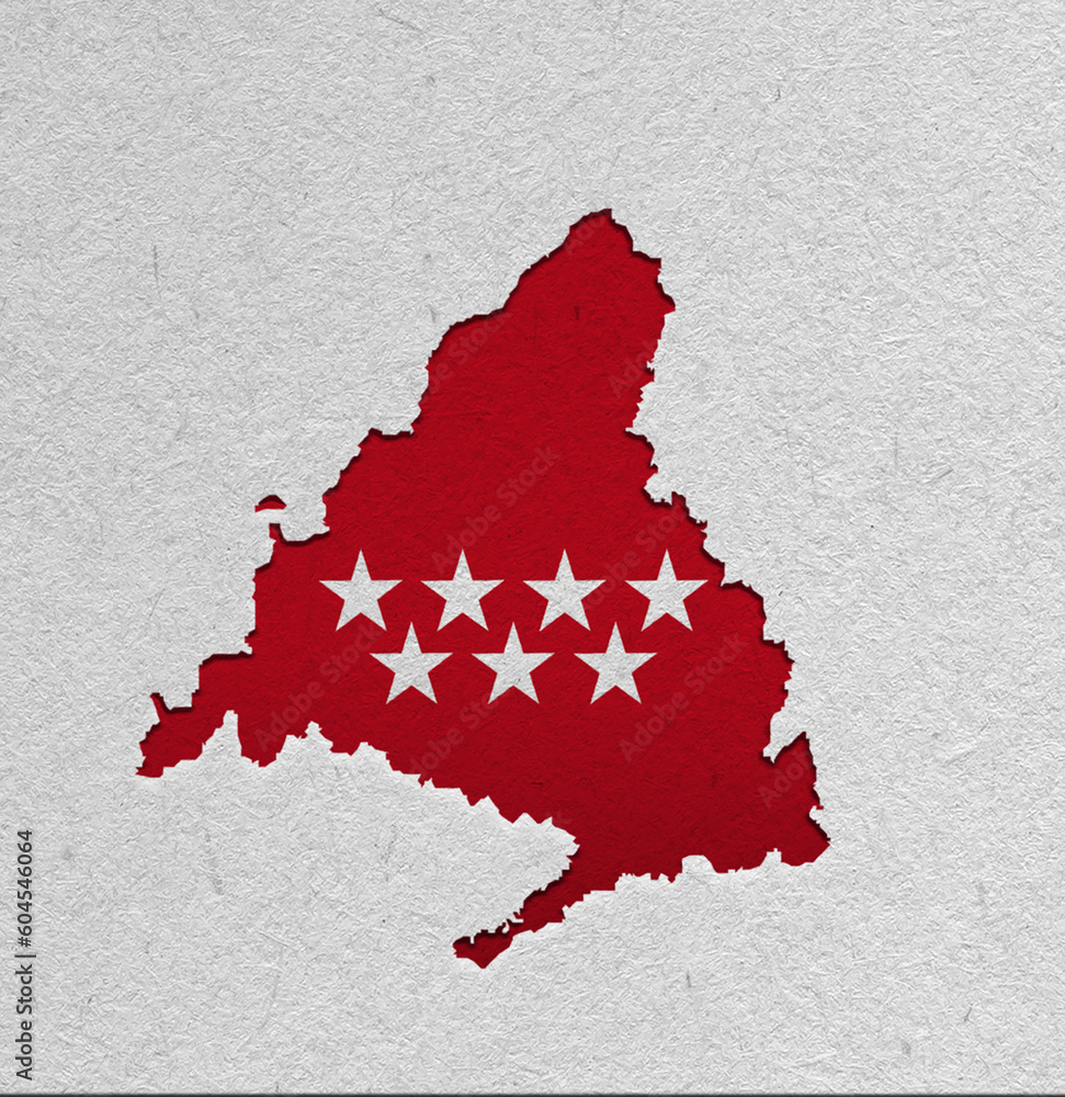 Símbolo e la bandera de la comunidad de Madrid, tipo sello. ilustração ...