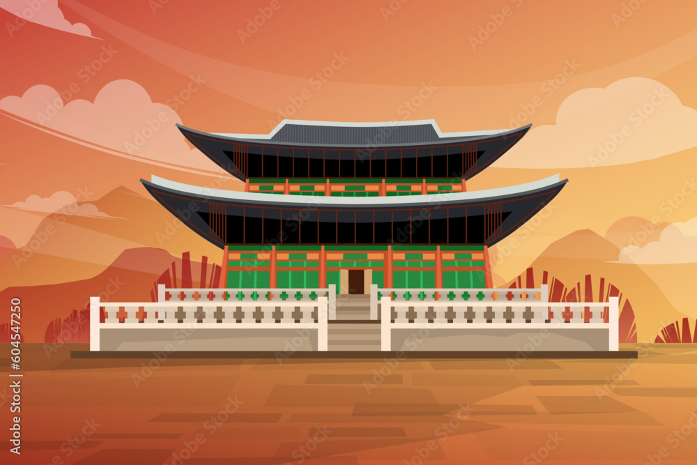 Beautiful landmark Gyeongbokgung Palace in Seoul south Korea Stock ...