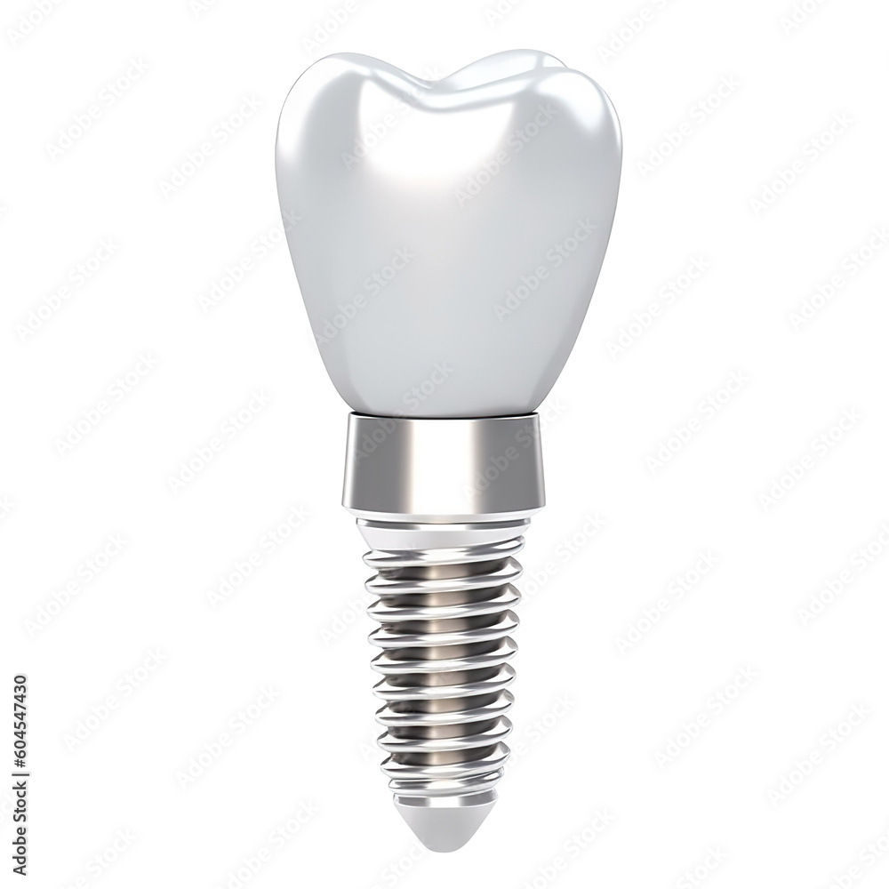 Dental implant model of molar tooth, cut out, as a concept of ...