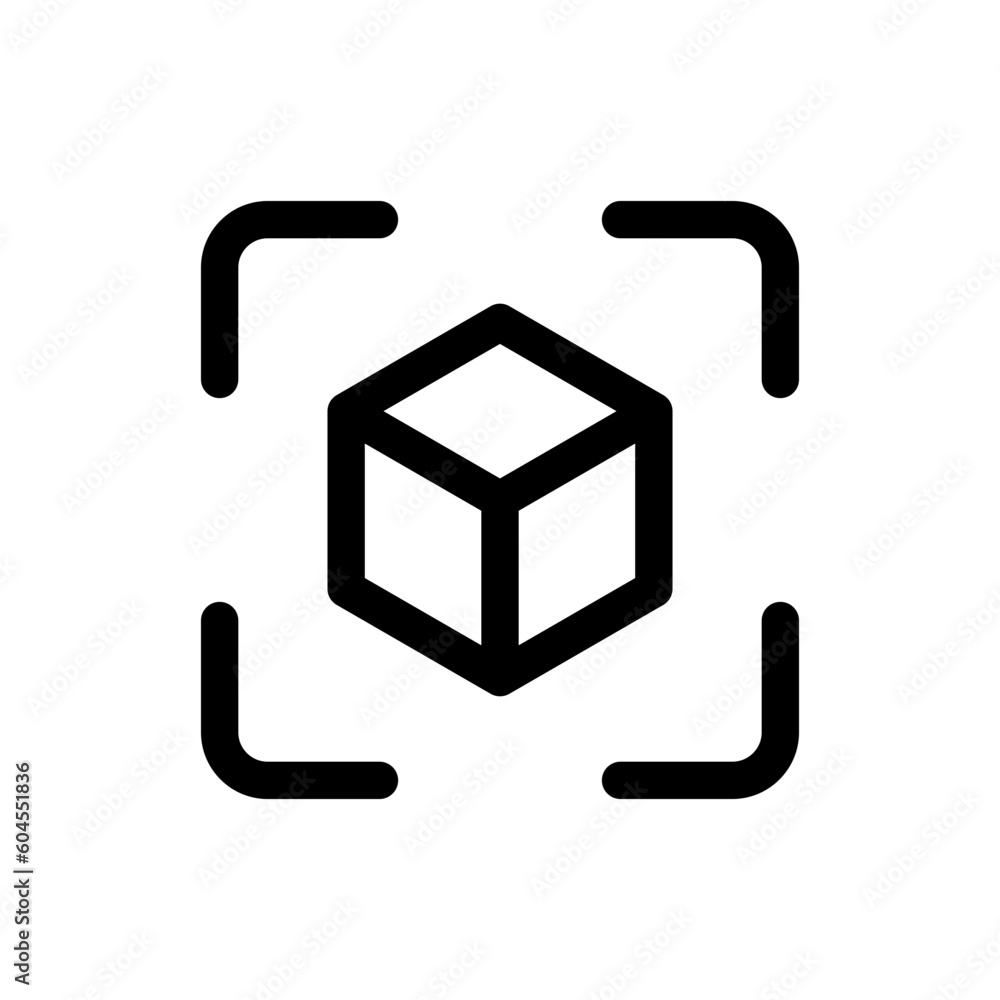 Cube icon with maximize icon , resize zoom scale expand icons - capture ...