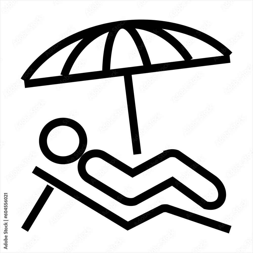 Sunbathe line icon, outline vector sign, linear style pictogram ...