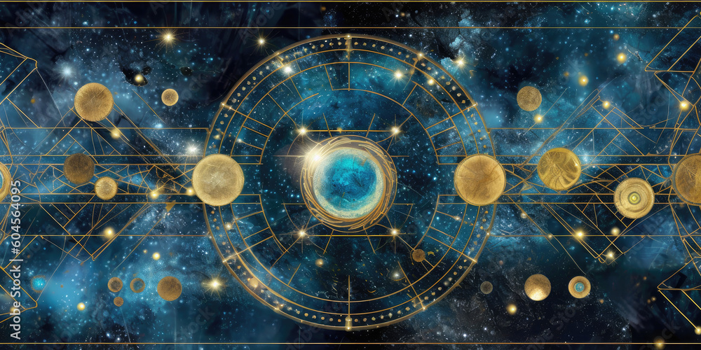 abstract cosmic background with gold metallic foil and marbled textures ...