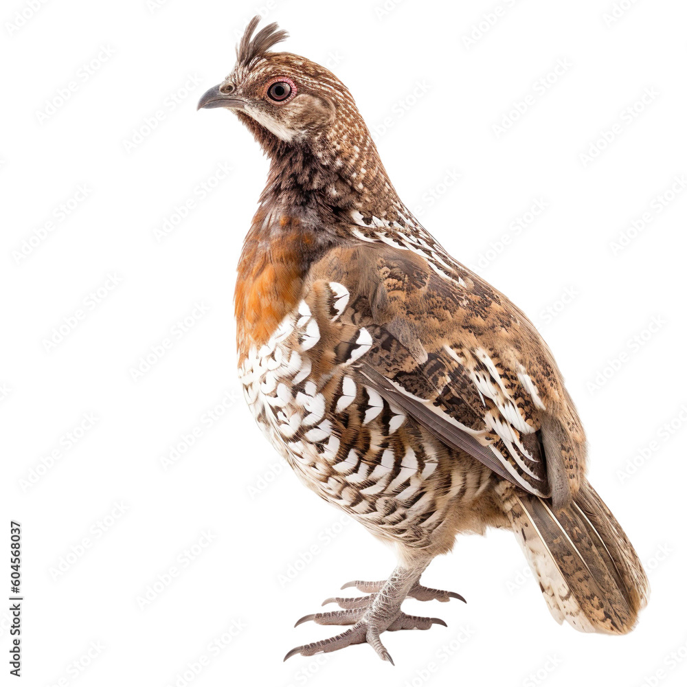 Ruffed Grouse bird isolated on a transparent background, Generative ai ...