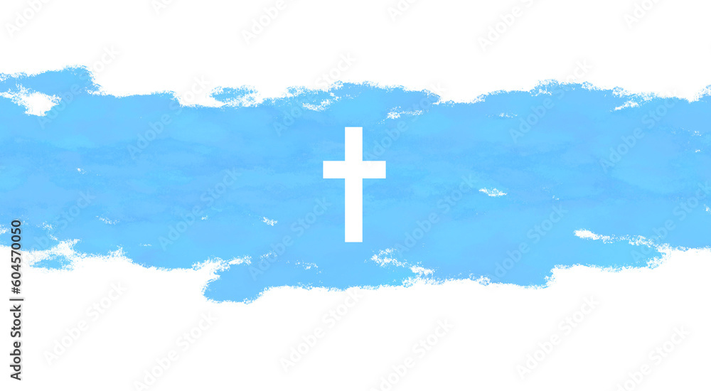 cross on blue background, cross on the sky, Watercolor png Easter cross ...