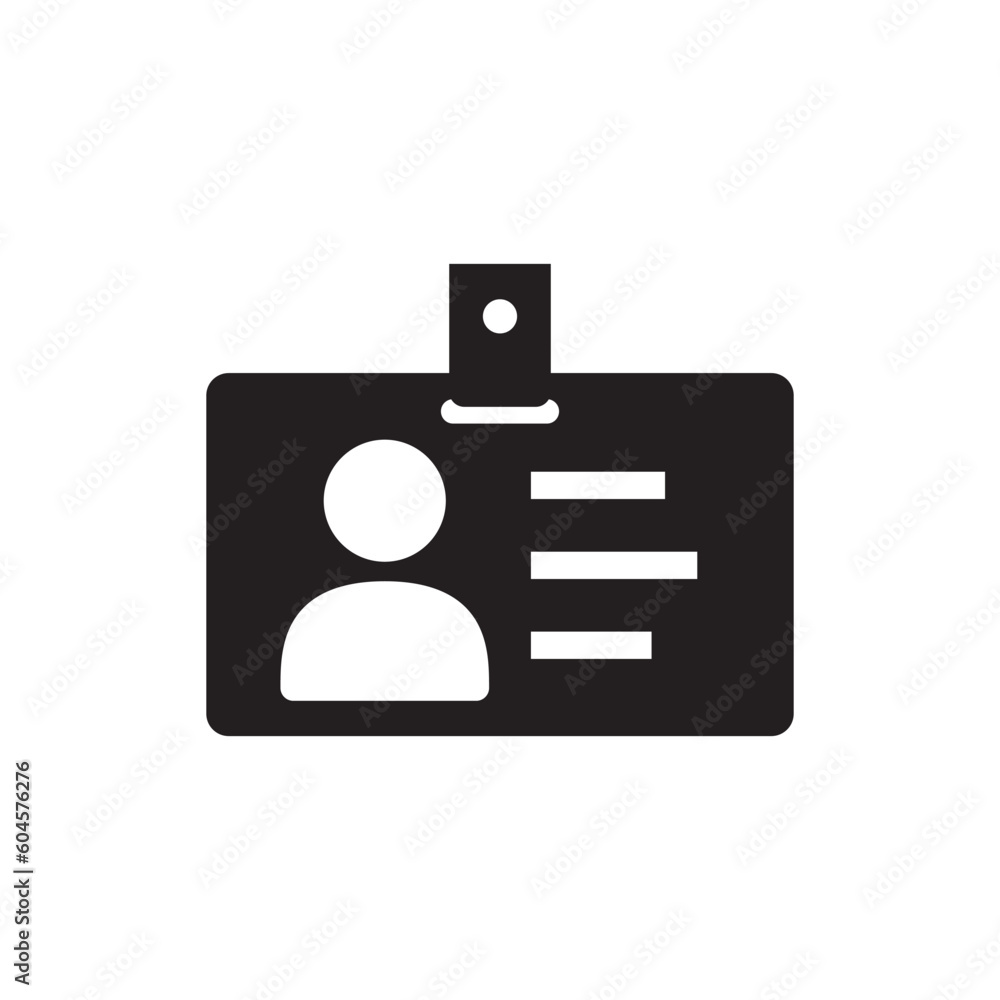 ID card vector icon. Identification card flat sign design. ID card ...