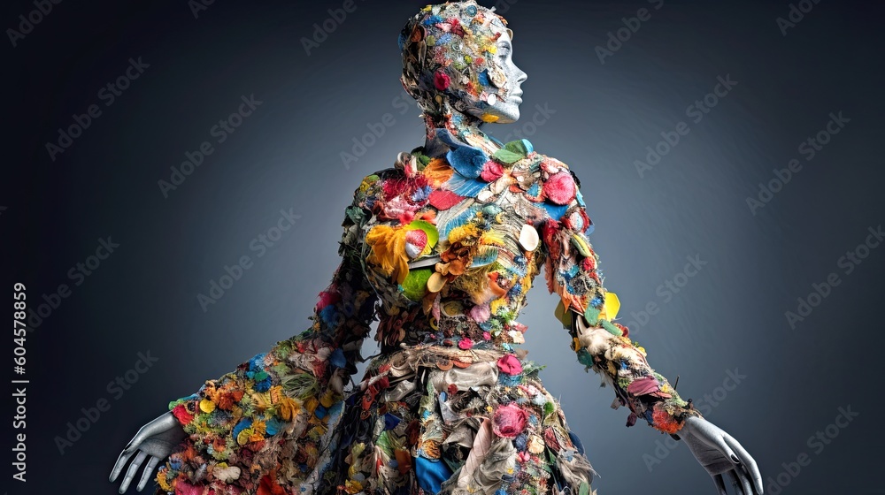 World Environment Day. Surreal depiction of a human figure composed of ...