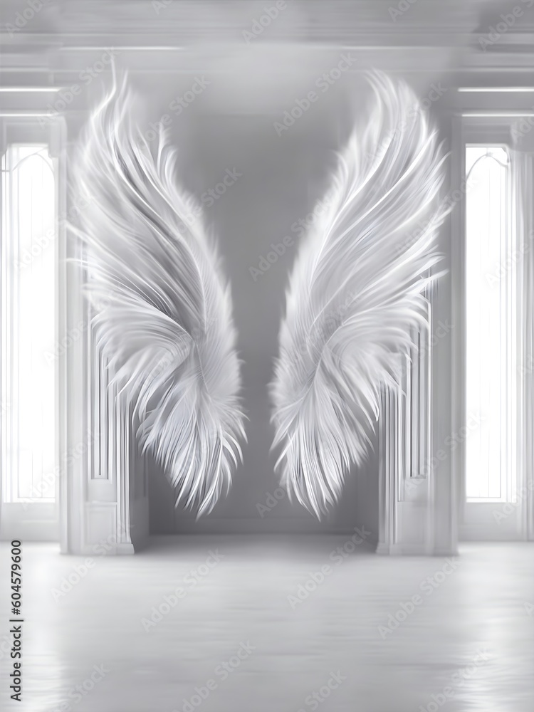 Heavenly Feathers: White angel wings for maternity digital backdrop ...