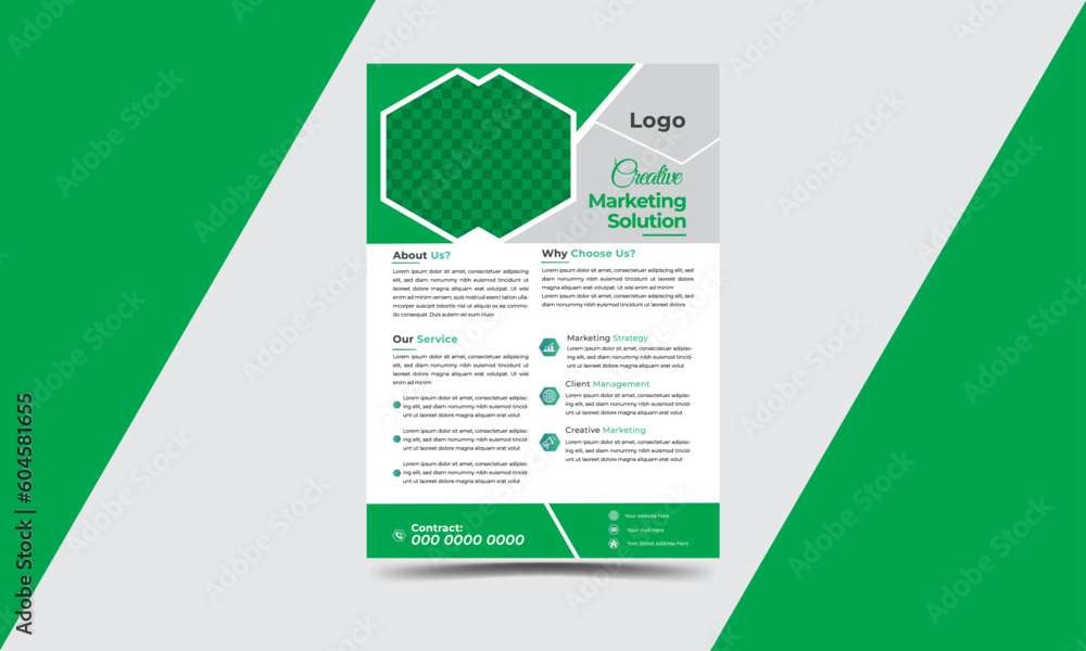 professional flyer design layout space for photo background, vector ...