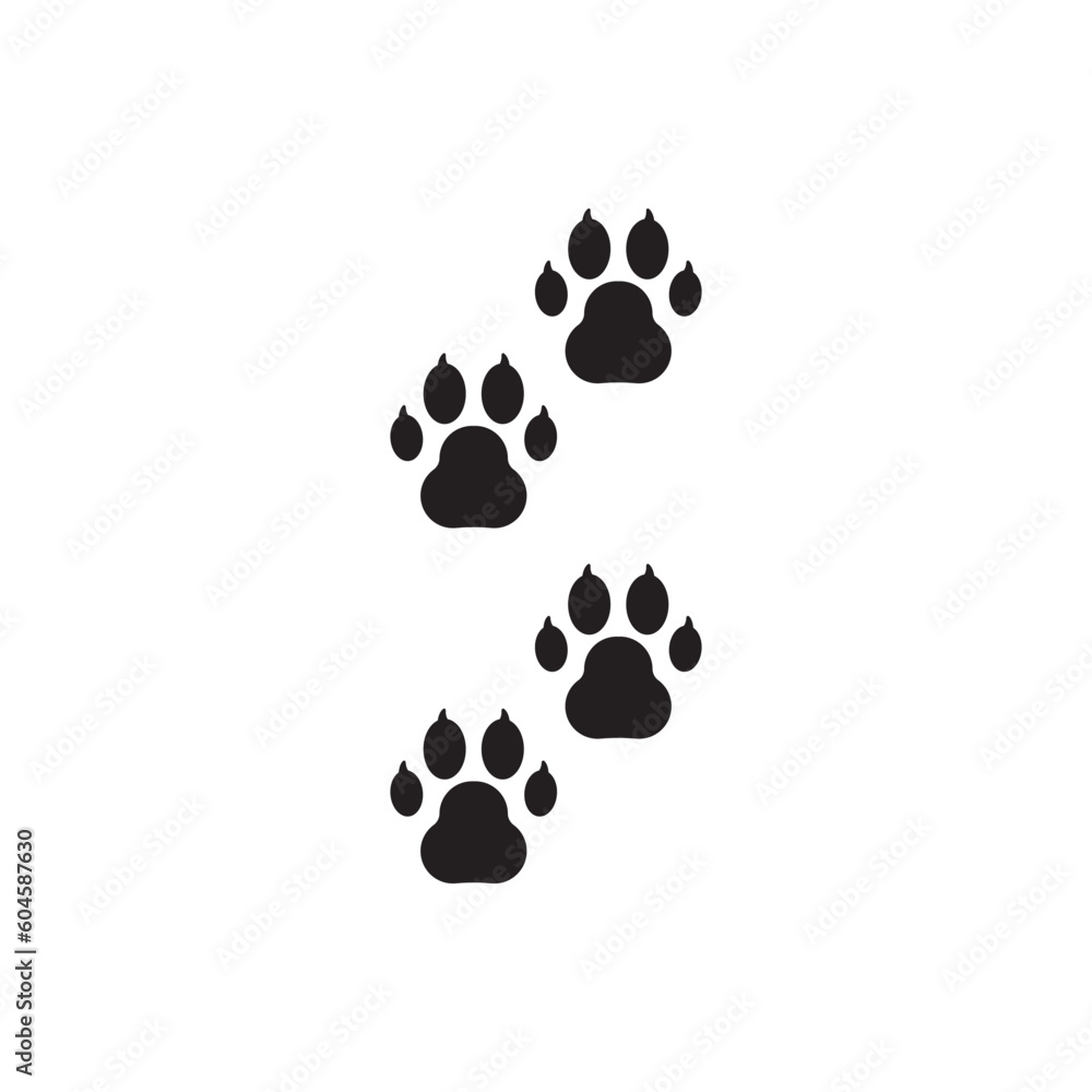 Paw vector icon. Animal paw icon. Dog and cat paw sign. Paw print ...