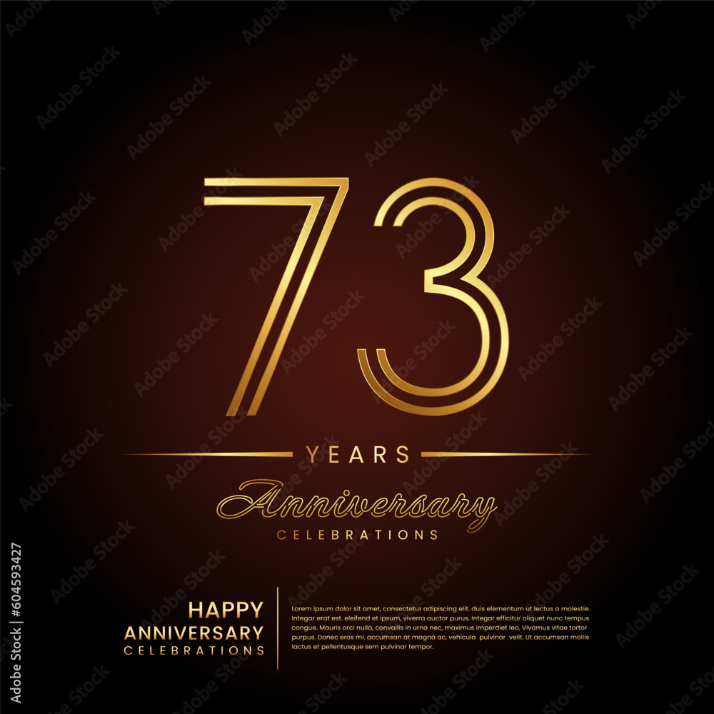 73 years anniversary, anniversary template design with double line ...