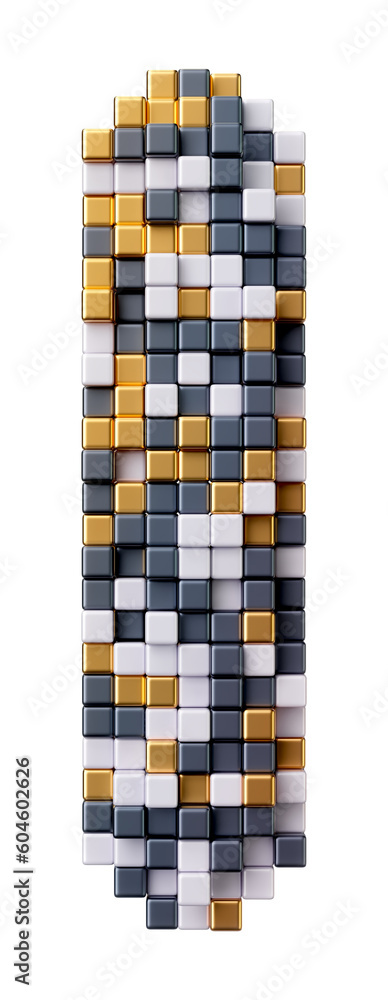 Letter I of alphabet digital pixel font isolated on transparent ...