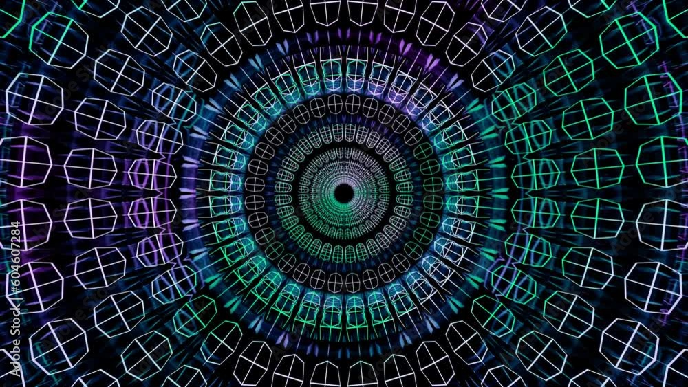 seamless loop Psychedelic 3D 4k kaleidoscope sacred geometry geometric ...