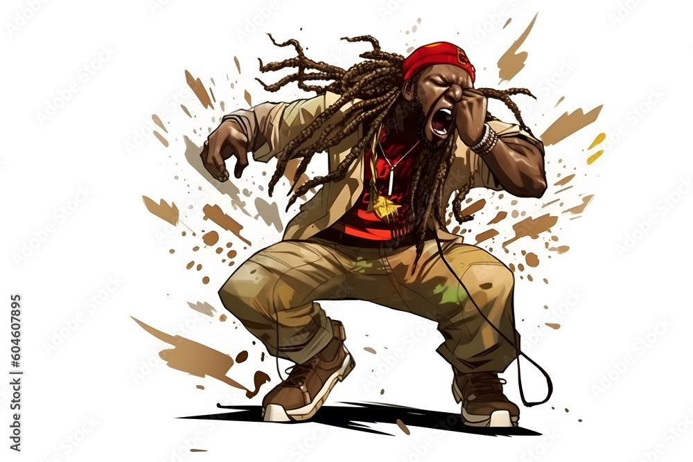 Cartoon style guy rapper. Neural network AI generated art Generative AI ...