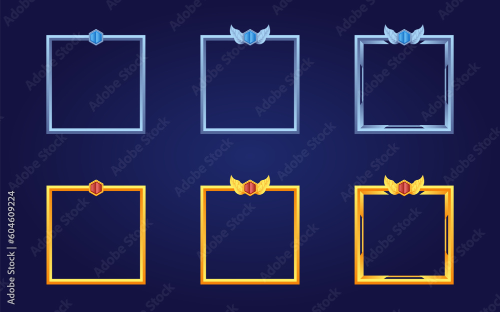 Gold and silver avatar bundles for games and photos, medieval style ...