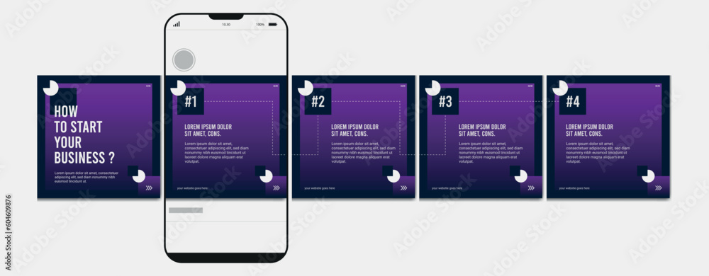 Set Of Instagram Carousel Post Template, Editable Instagram carousel ...