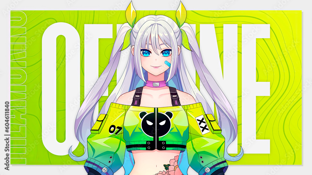 VTuber Stream Overlay Stream Offline Stock Illustration | Adobe Stock