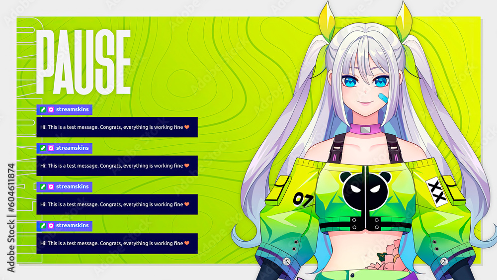 VTuber Stream Overlay BRB Stock Illustration | Adobe Stock