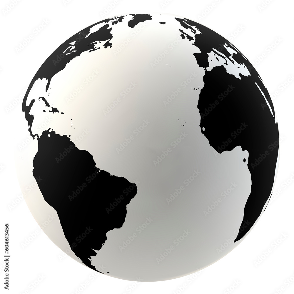 Highly detailed Earth globe with Atlantic Ocean. Png clipart isolated ...
