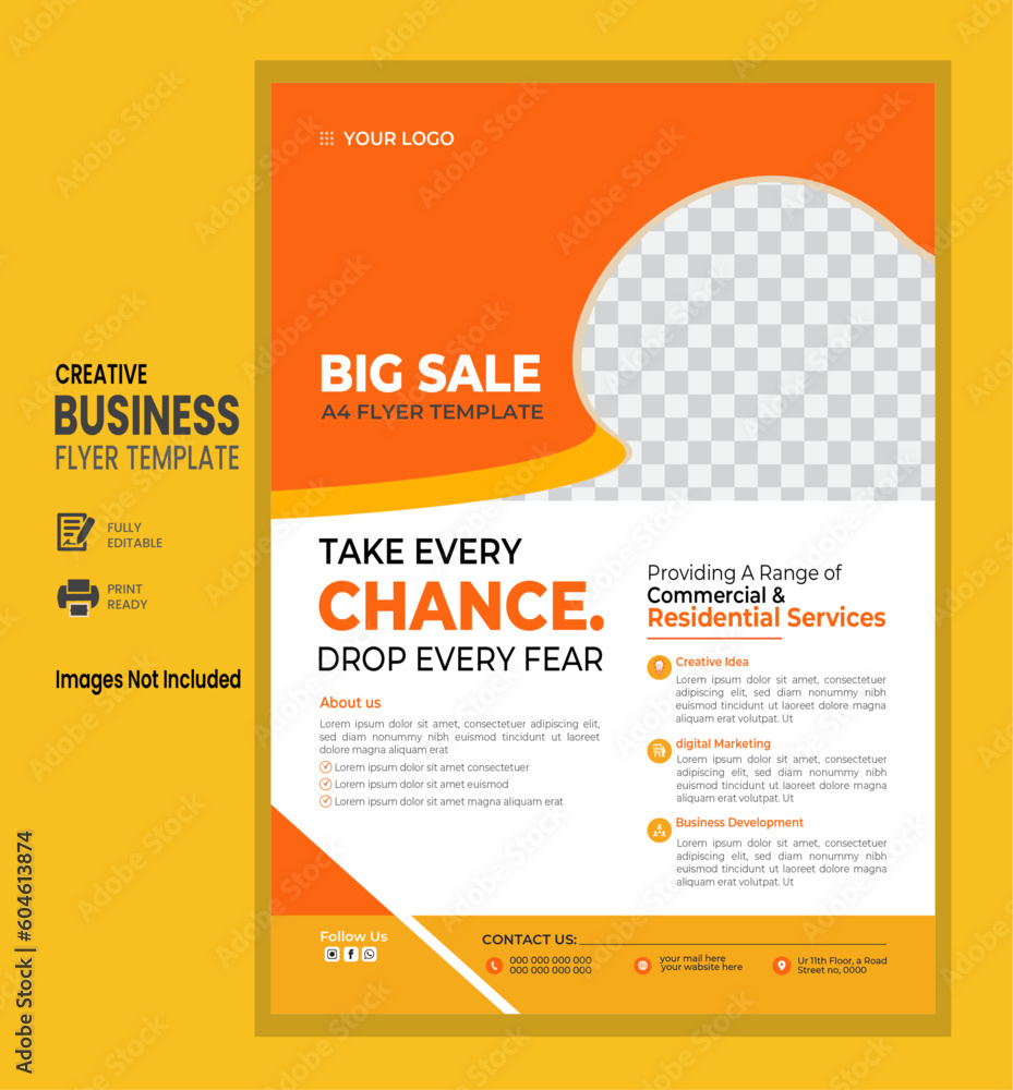 poster flyer pamphlet brochure cover design layout space for photo ...