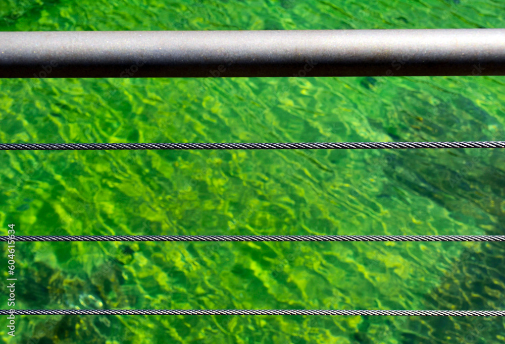 stainless steel turnbuckle and twisted wire cable safety rail or ...