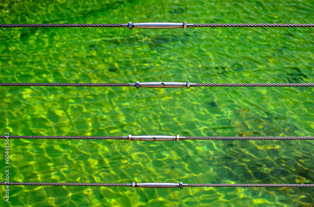 stainless steel turnbuckle and twisted wire cable safety rail or ...