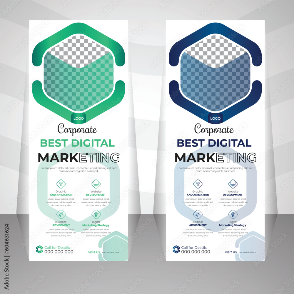 Corporate Modern Business roll up banner Best design .Roll up banner ...