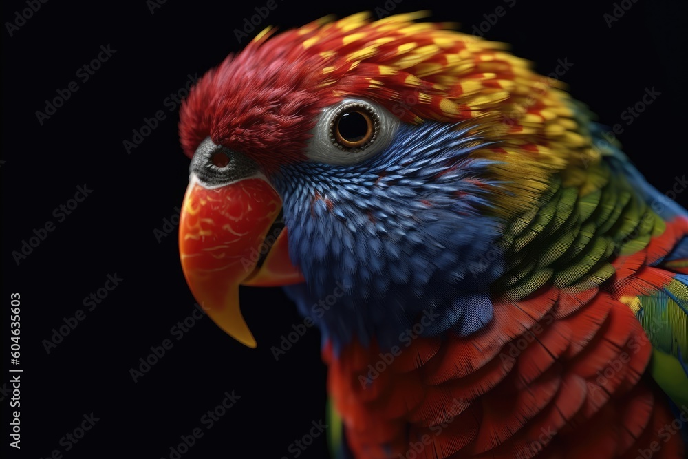 Vibrant Parrot with Intricate Details in Hyper-Realistic 4K Resolution ...