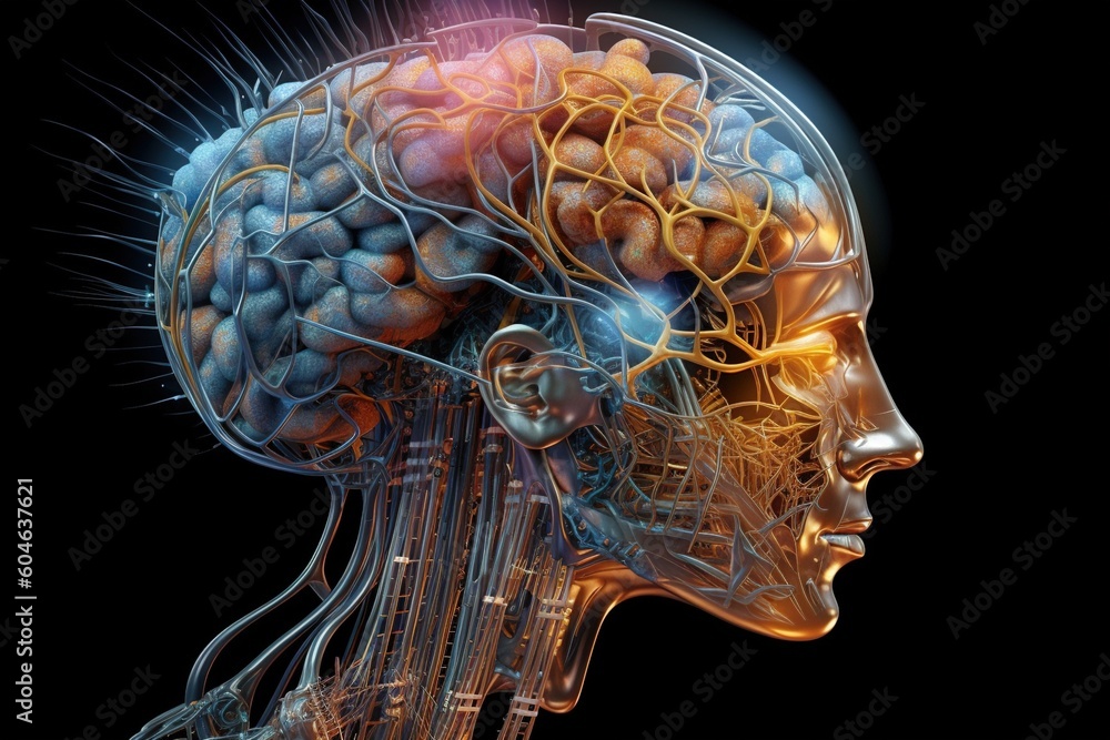 AI Artificial intelligence digital brain neural network. AI Robot, Electronic brain, electronic ...