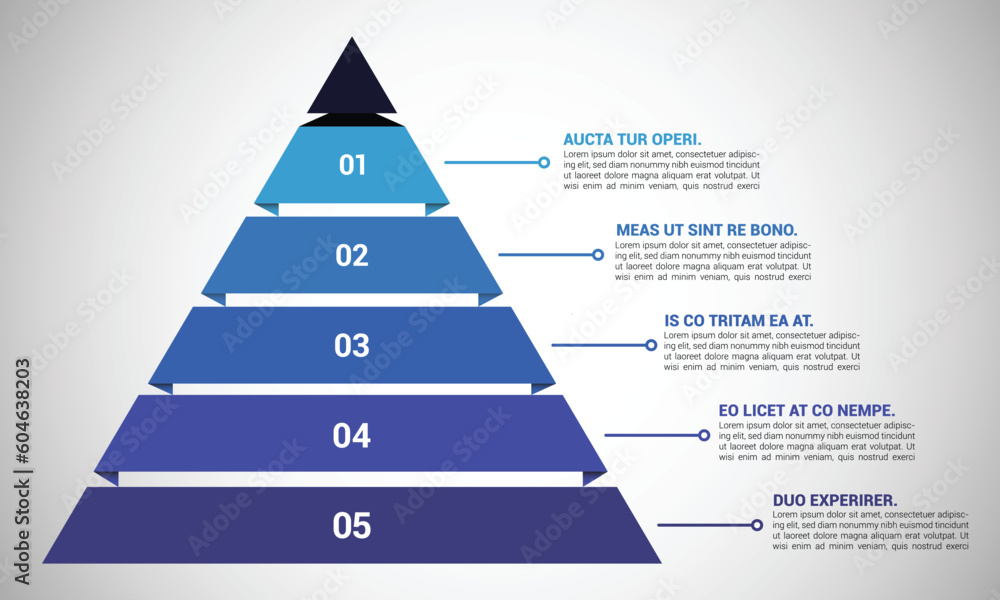Pyramid Infographic, funnel pyramid business infographic with 5 charts ...
