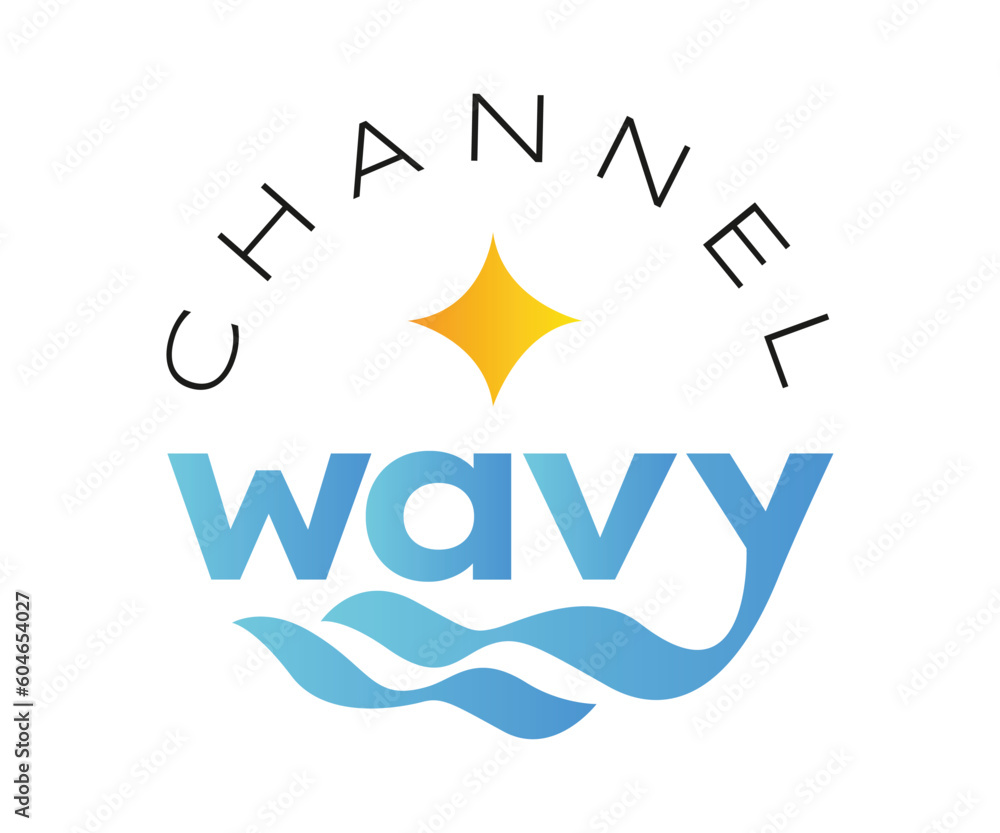 Wave logo icon design template elements. Creative logo with lettering ...