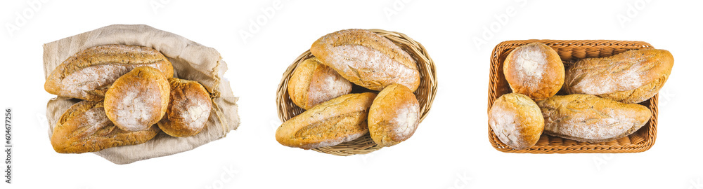 Freshly baked. Different kinds of fresh bread. Fresh fragrant bread ...